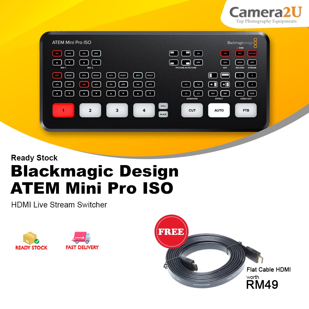 Blackmagic Design ATEM Mini Pro ISO HDMI Live Stream Switcher ...