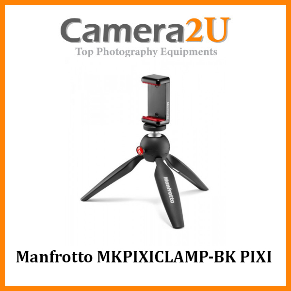 Manfrotto MKPIXICLAMP-BK PIXI Smart Mini Tripod with Universal ...