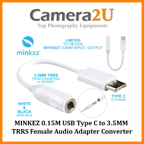 MINKEZ 0.15M USB Type C to 3.5MM TRRS Female Audio Adapter Converter ...