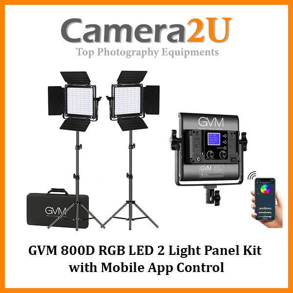 GVM 800D RGB LED 2 Light Panel Kit with Mobile App Control | Camera2u ...
