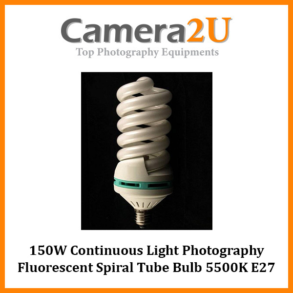 150W Continuous Light Photography Fluorescent Spiral Tube Bulb 5500K ...