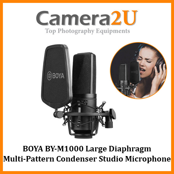 BOYA BY-M1000 Large Diaphragm Multi-Pattern Condenser Studio Microphone | Camera2u Malaysia Top ...