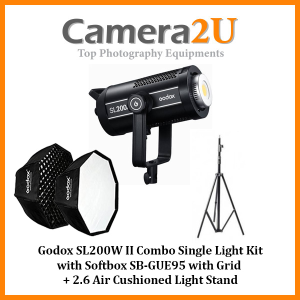 Godox SL200W II Combo Single Light Kit with Softbox SB-GUE95 with Grid ...