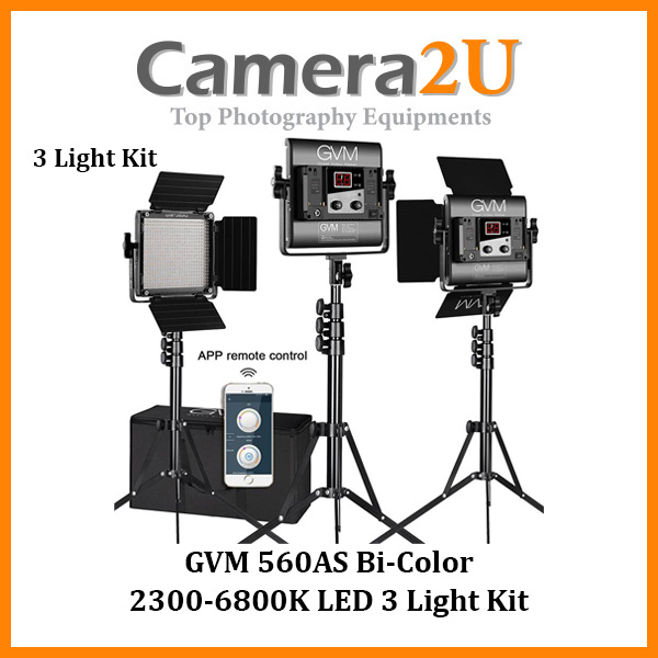 GVM 560AS 3L Bi-Color 2300-6800K LED 3 Light Kit | Camera2u Malaysia ...