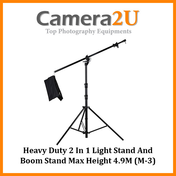 Heavy Duty 2 In 1 Light Stand And Boom Stand Max Height 4.9M (M-3 ...
