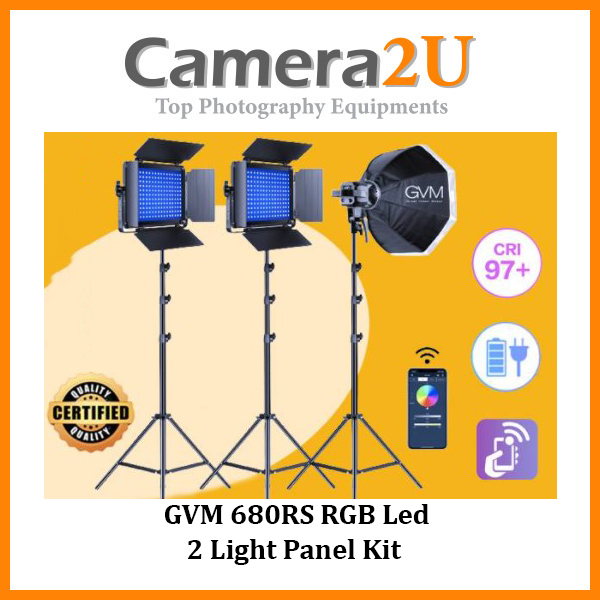 GVM 680RS RGB Led 2 Light Panel Kit and LS-P80S II Led Day Light With ...