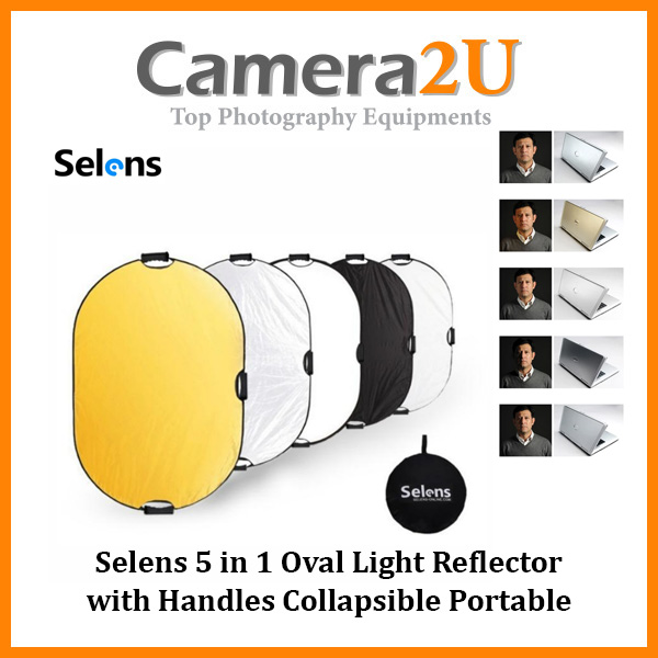 Selens 5 in 1 Oval Light Reflector with Handles Collapsible Portable ...