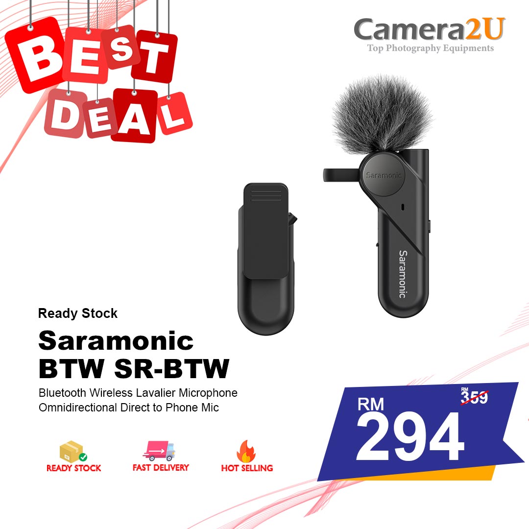 Saramonic BTW SR-BTW Bluetooth Wireless Lavalier Microphone Omnidirectional Direct to Phone Mic ...