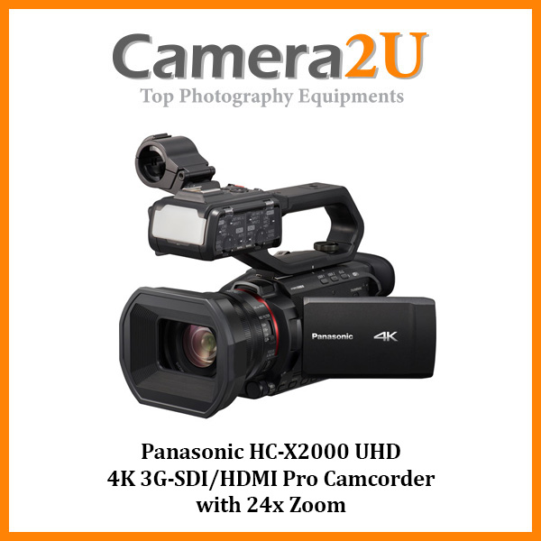 Panasonic HC-X2000 UHD 4K 3G-SDI/HDMI Pro Camcorder with 24x Zoom (MSIA ...
