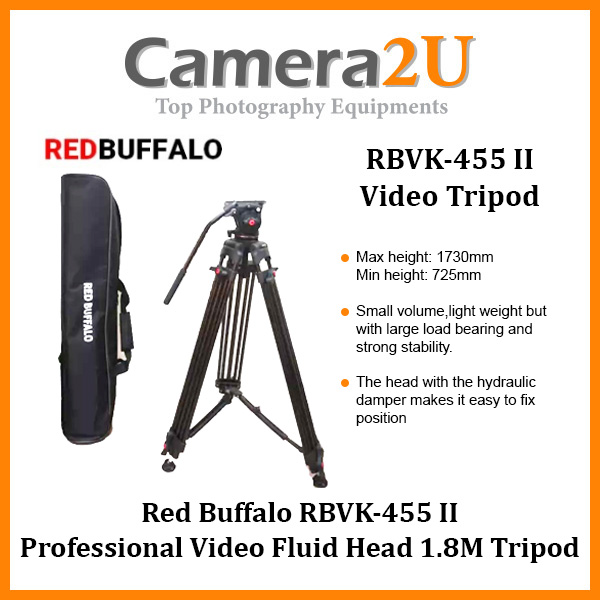 Red Buffalo RBVK-455 II Professional Video Fluid Head 1.8M Tripod RBVK ...