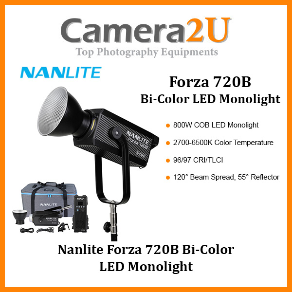 Nanlite Forza 720B Bi-Color LED Monolight | Camera2u Malaysia Top Camera Equipments Store