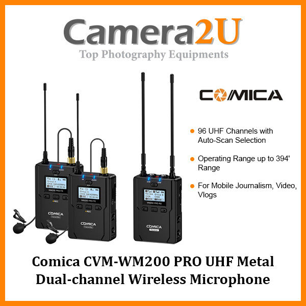 Comica Audio CVM-WM200 PRO UHF Metal Dual-channel Wireless Omni ...