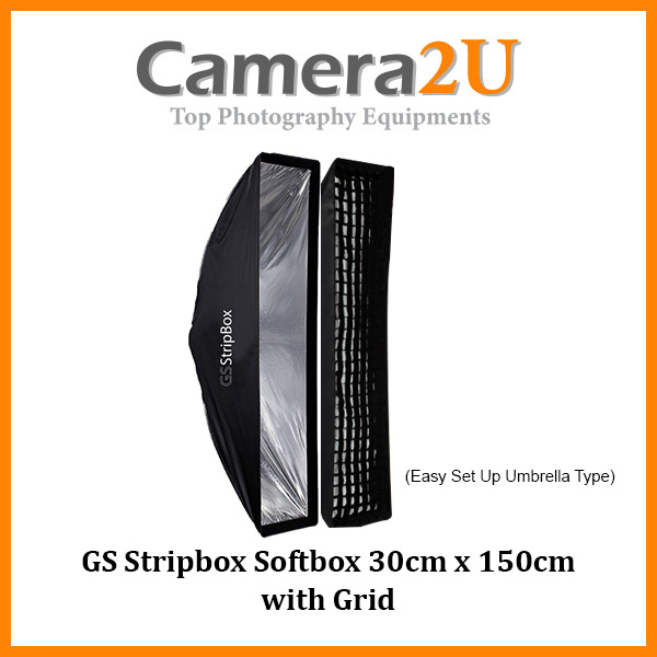 GS Stripbox Softbox 30cm x 150cm with Grid | Camera2u Malaysia Top Camera