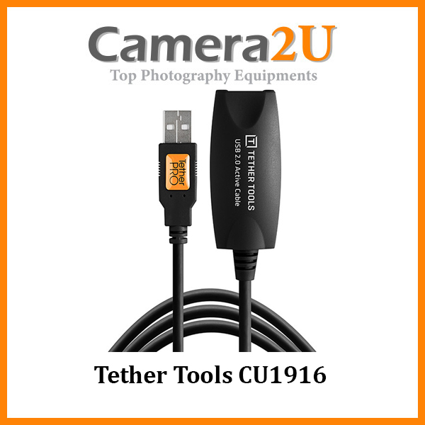 Tether Tools CU1916 TetherPro USB 2.0 Active Extension Cable (16', Black)