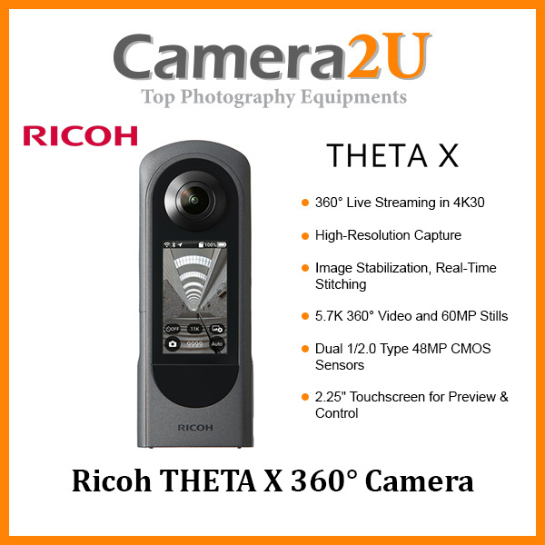 Ricoh THETA X 360° Camera | Camera2u Malaysia Top Camera Equipments Store