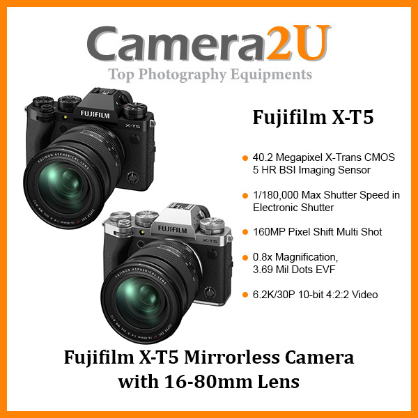 Fujifilm X-T5 XT-5 XT5 Mirrorless Camera Body with 16-80mm Lens ...