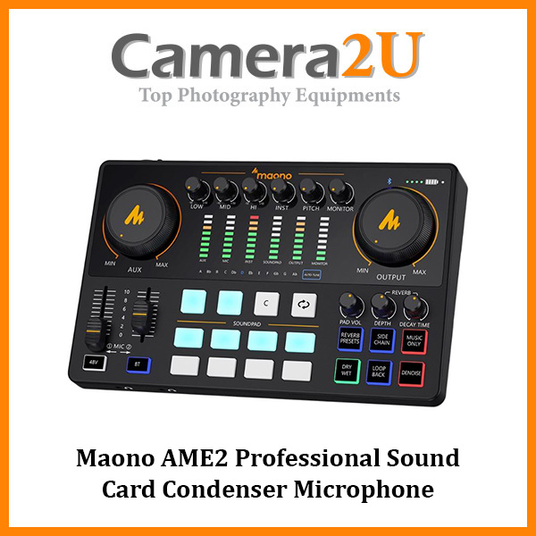 Maono AME2 AME2A Professional Sound Card Condenser Microphone Set Maonocaster Studio Audio ...
