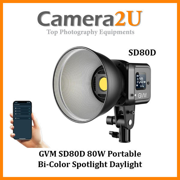 GVM SD80D 80W Portable Bi-Color Spotlight Daylight Can Use Battery ...