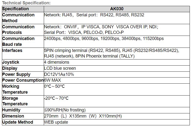 Minrray AK030 PTZ Camera Controller | Camera2u Malaysia Top Camera Equipments Store