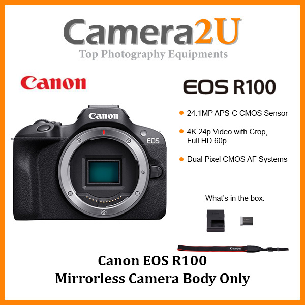 Canon EOS R100 Mirrorless Camera Body Only | Camera2u Malaysia Top ...