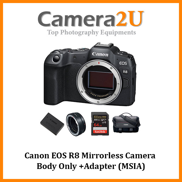 Canon EOS R8 Mirrorless Camera Body Only +Extra Battery +Adapter +64GB ...