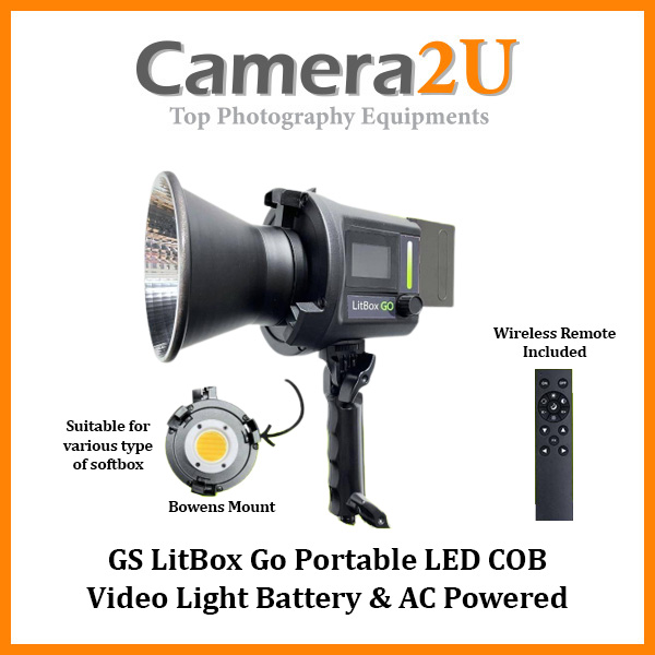 GS LitBox Go Portable LED COB Video Light Battery & AC Powered ...