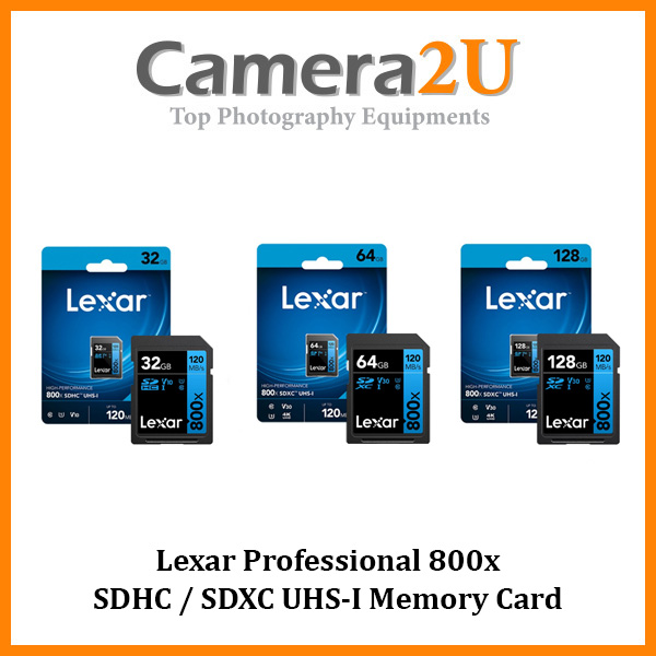 Lexar Professional 800x 32GB / 64GB / 128GB SDHC / SDXC UHS-I Memory ...