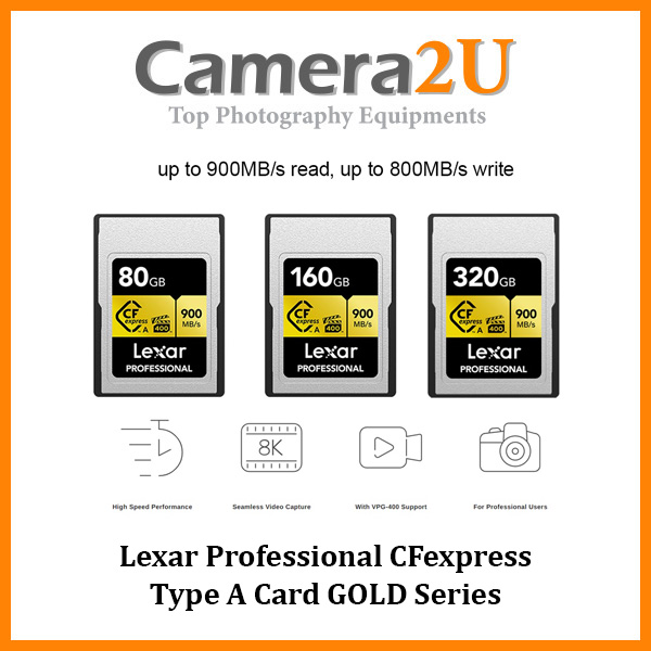 Lexar 80GB 160GB 320GB Professional CFexpress Type A Card GOLD Series ...