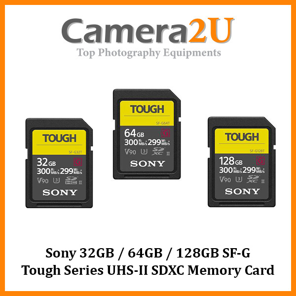 Sony 32GB / 64GB / 128GB SF-G Tough Series UHS-II SDXC Memory Card ...