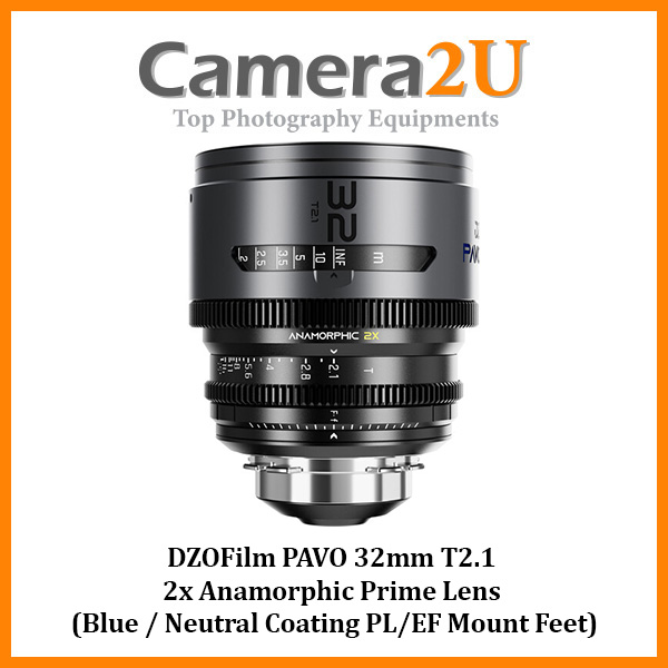 DZOFilm PAVO 32mm T2.1 2x Anamorphic Prime Lens (Blue / Neutral Coating ...