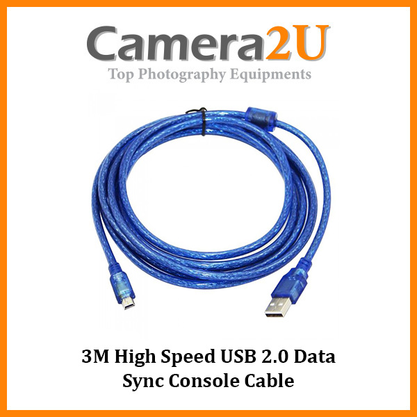 3M High Speed USB 2.0 Data Sync Console Cable AM to Mini 5pin Camera ...